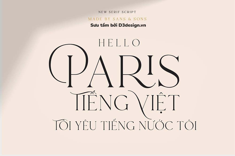 D3Design - Hello Paris Việt Hoá - Font Chữ Hiện Đại Và Đẹp Mắt