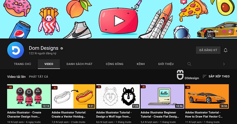 D3Design - Top 10 Kênh Youtube Designer Có Thể Tự Học Graphic Design ...