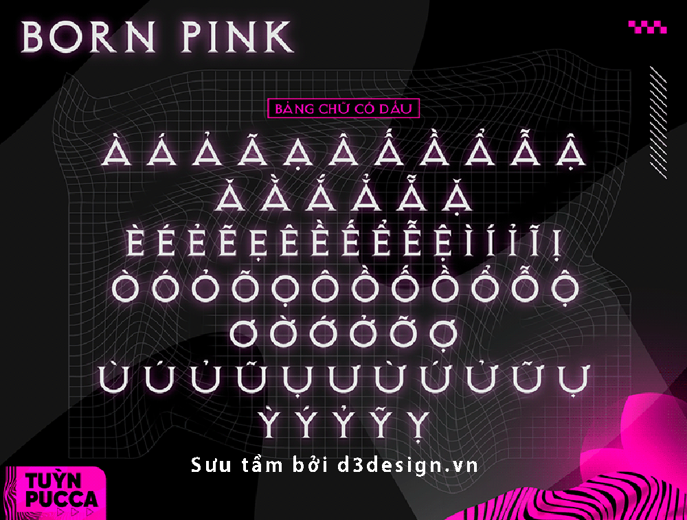 D3Design - Font Việt Hóa - Born Pink Poster Concert BORN PINK BLACKPINK